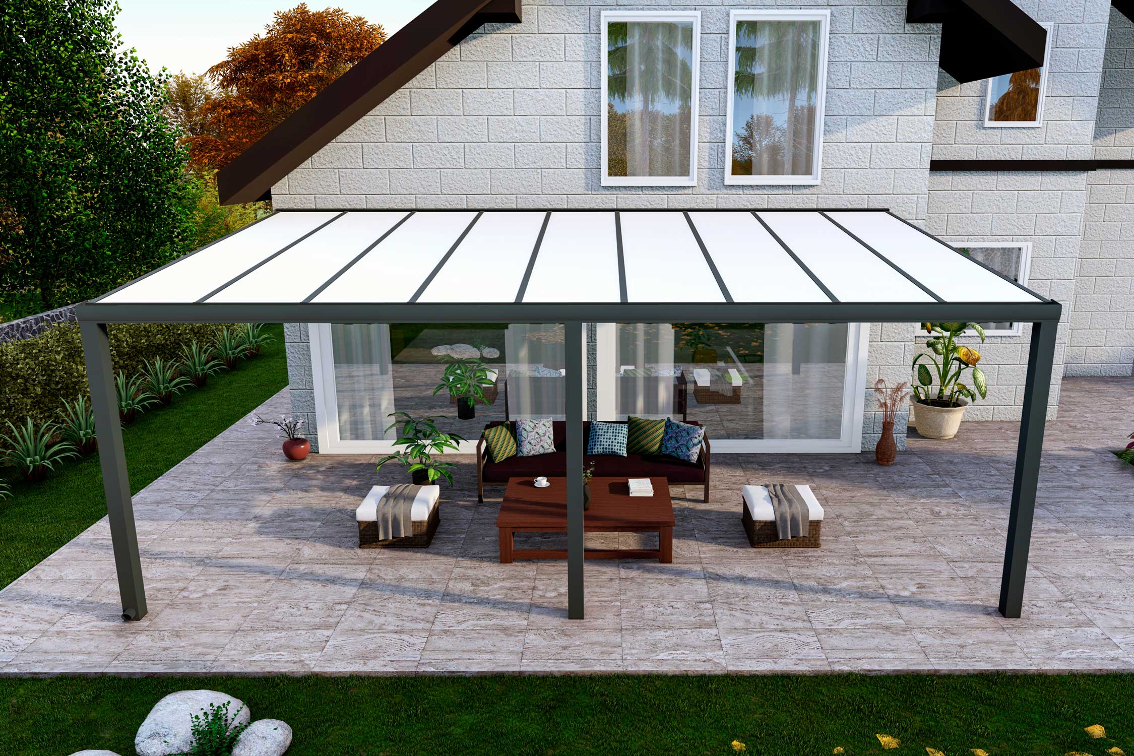 UG-Alu → Terrassenüberdachung Classic Anthrazit RAL 7016 mit VSG ...