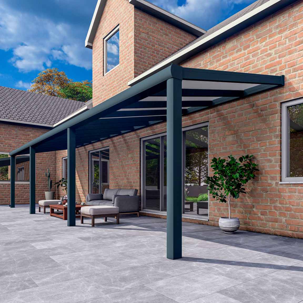 UG-Alu → Terrassenüberdachung Excellent Anthrazit RAL 7016 mit VSG ...