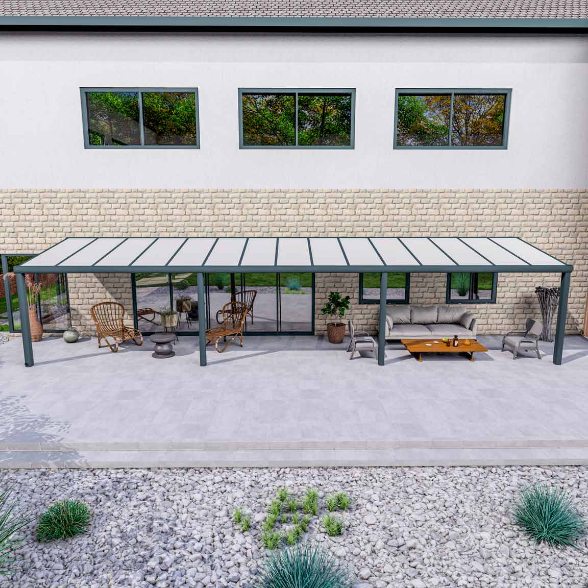 UG-Alu → Terrassenüberdachung Excellent Anthrazit RAL 7016 mit VSG ...