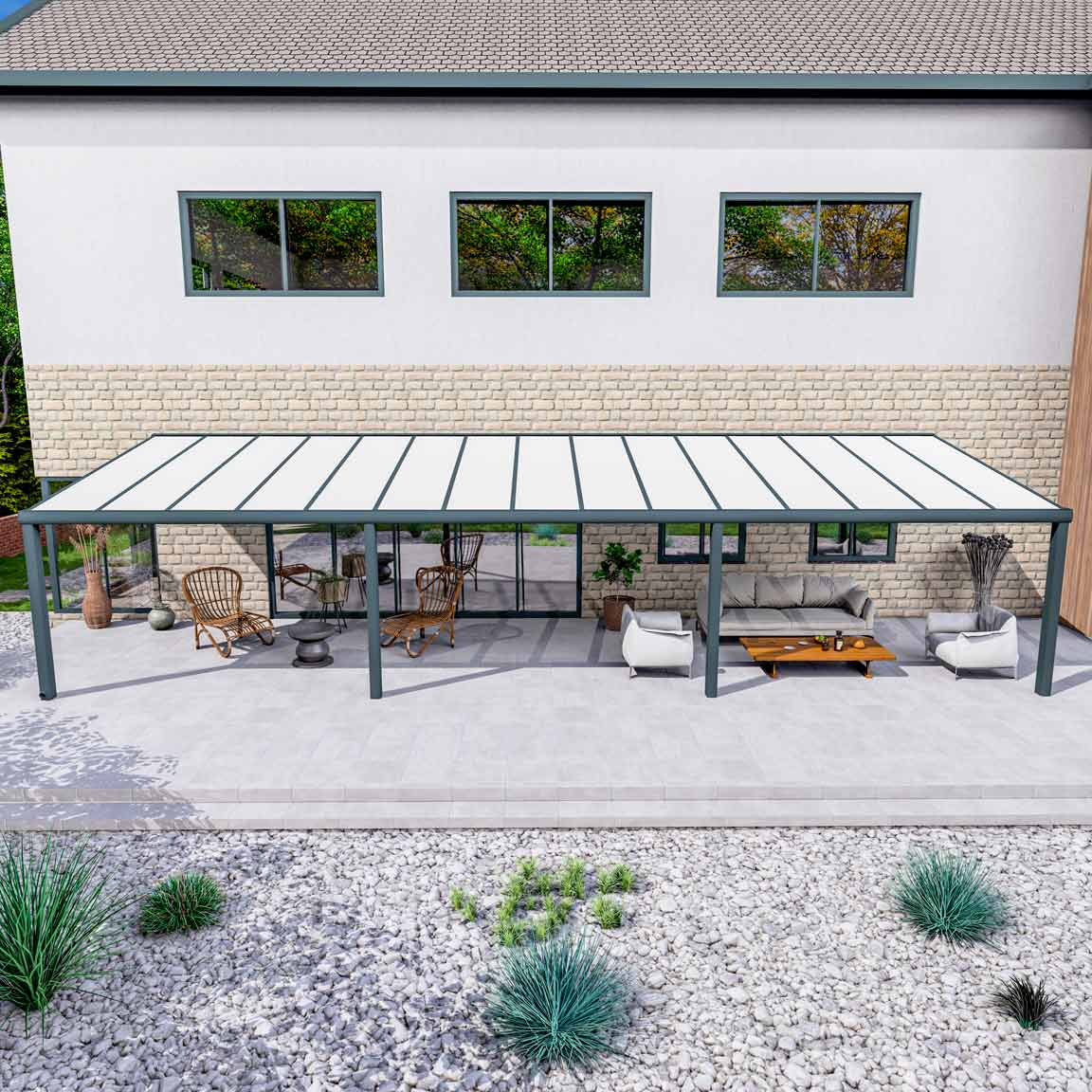 UG-Alu → Terrassenüberdachung Excellent Anthrazit RAL 7016 mit VSG ...