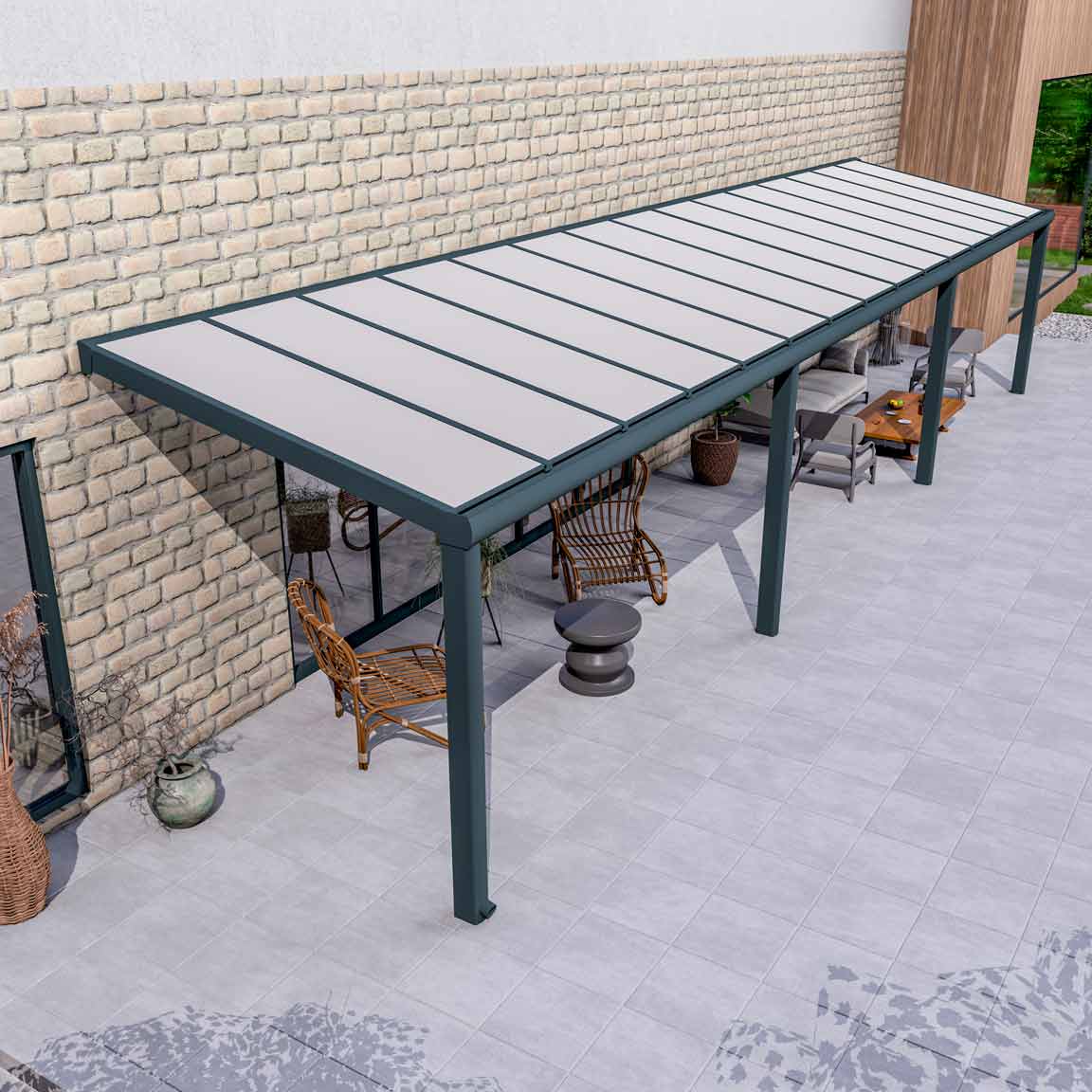 UG-Alu → Terrassenüberdachung Excellent Anthrazit RAL 7016 mit VSG ...