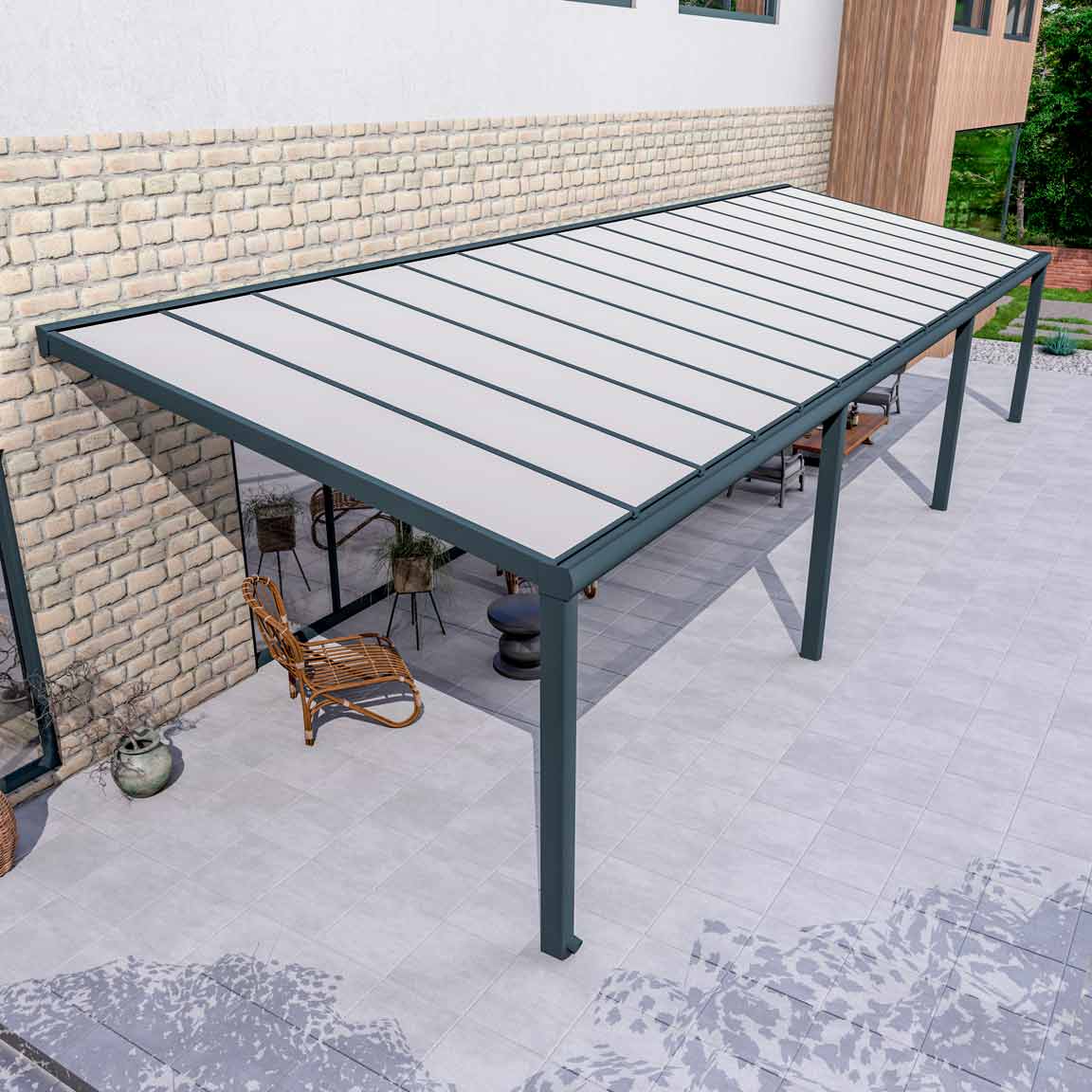 UG-Alu → Terrassenüberdachung Excellent Anthrazit RAL 7016 mit VSG ...