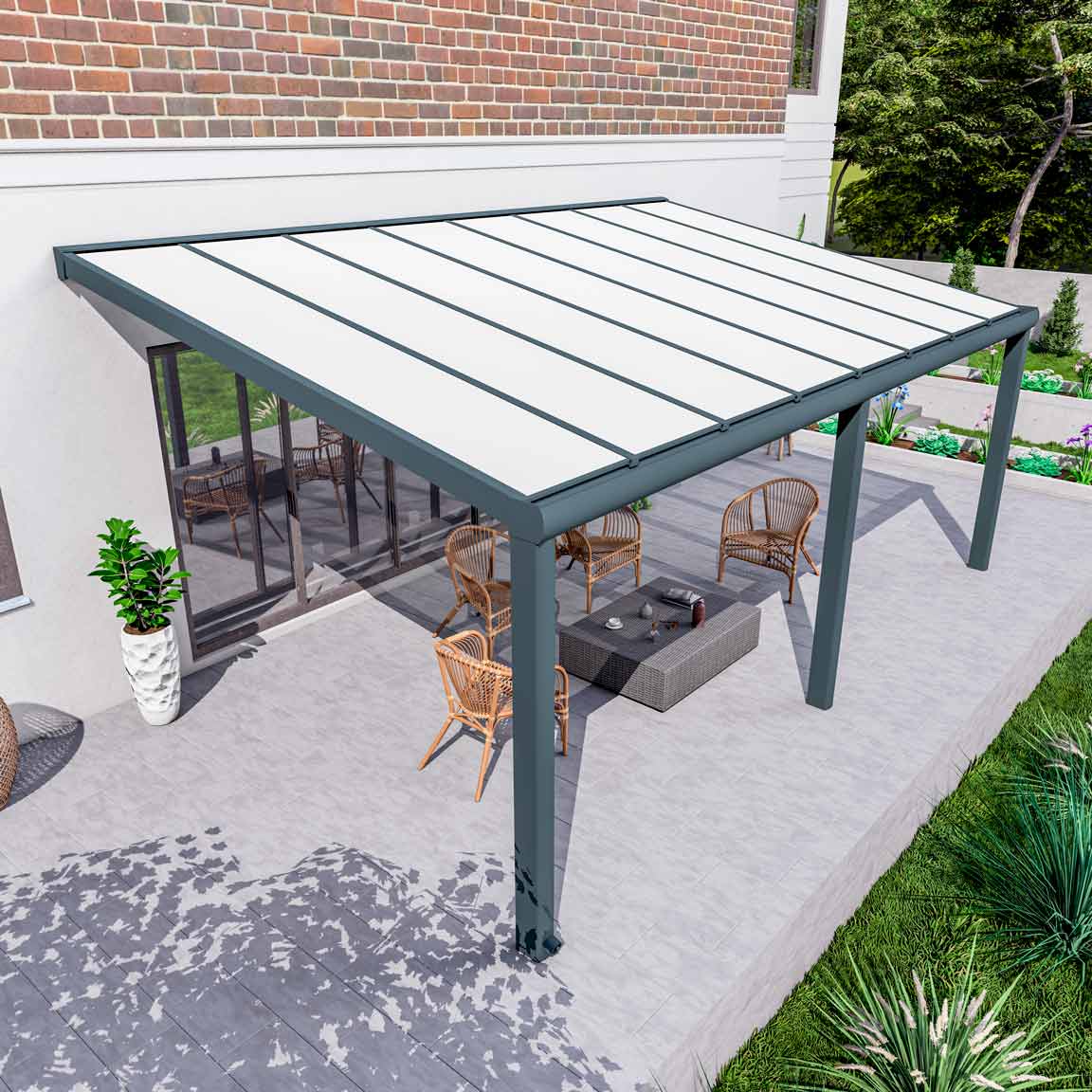 UG-Alu → Terrassenüberdachung Excellent Anthrazit RAL 7016 mit VSG ...