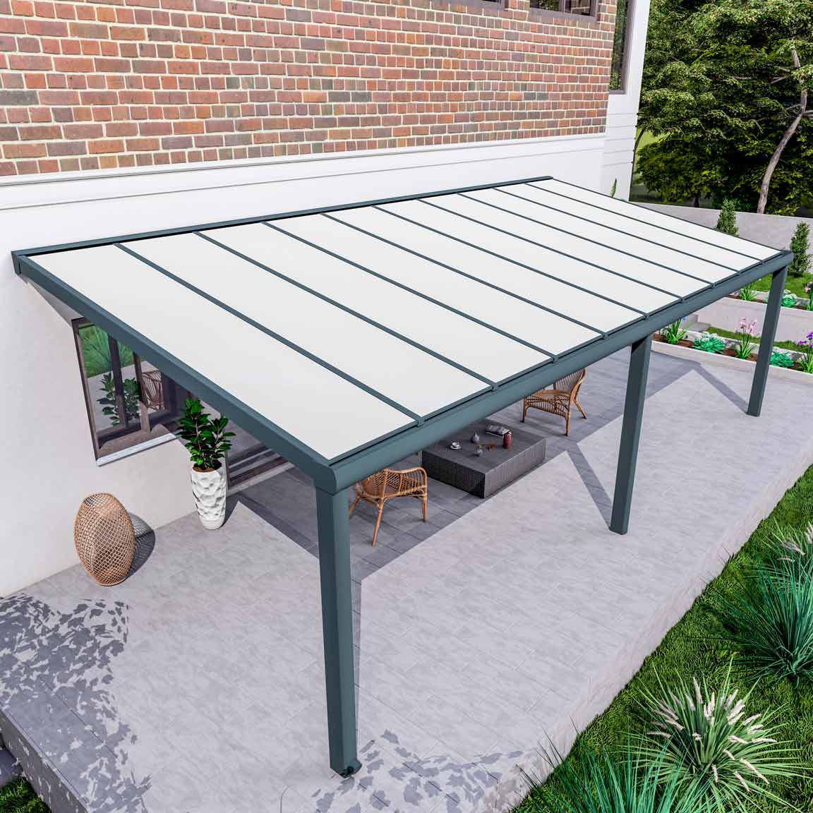 UG-Alu → Terrassenüberdachung Excellent Anthrazit RAL 7016 mit VSG ...