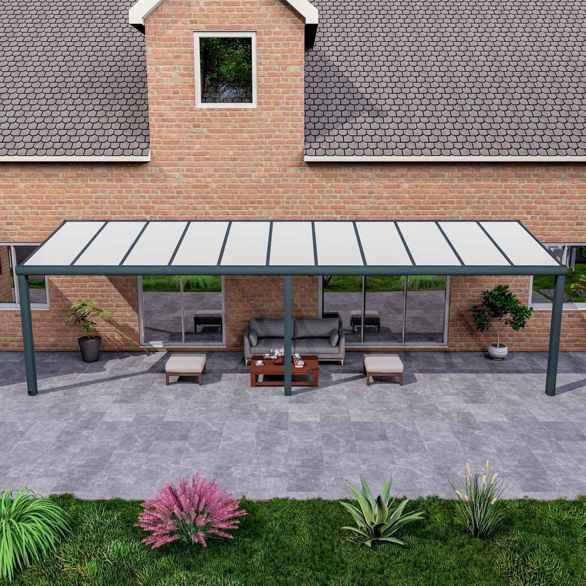 UG-Alu → Terrassenüberdachung Excellent Anthrazit RAL 7016 mit VSG ...