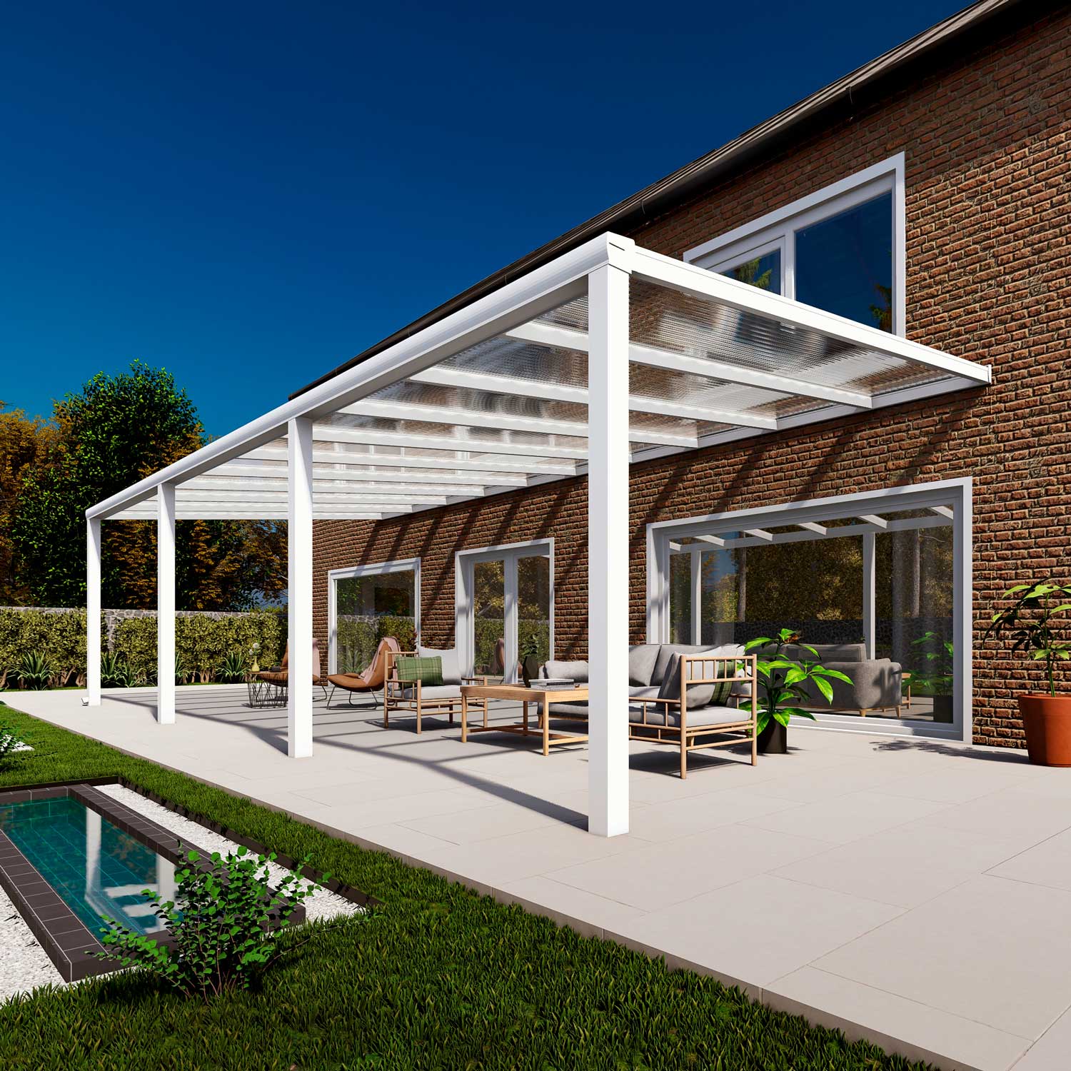 Terrassenuberdachung Polycarbonat Klar